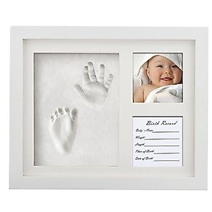 VolksRose Baby Handprint & Footprint Photo Kit, Toddlers Picture Frame, Newborns Girls and Boys Hand and Foot Unique Foamed Mold Print – Perfect for Baby Boy and Girl Room Decor (White) #1