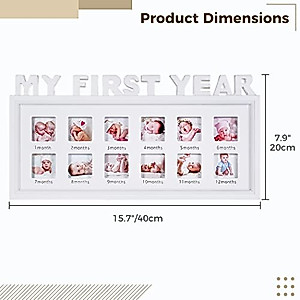 Homaisson Newborn Baby Picture Frame, My First Year Newborn Keepsake Frame 12 Months, Photo Frame for Memories