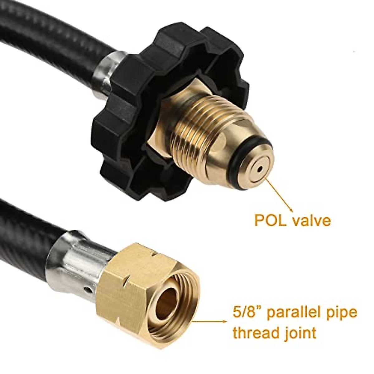 350PSI Soft Nose P.O.L Valve with 12FT Propane Torch Weed Burner Replacement Hose for Connection of Propane Tank to Propane Weed Burner Torch Head Burner