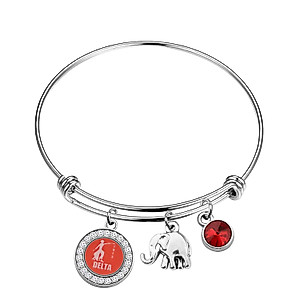 AKTAP Greek Greece Sorority Gift Greece Sorority Red Bracelet DSthera Bracelet For Women Sorority Jewelry (Greece Sorority Red Bracelet)
