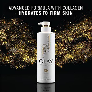 Olay Cleansing & Firming Body Wash for Women with Collagen and Vitamin B3, 20 fl oz (Pack of 4)