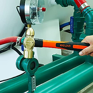WEDO Brass Ball Peen Hammer with Fiberglass Handle,Ball Pein Hammer, 1/2lb, 280mm, 11"