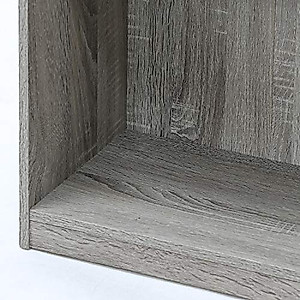 Furinno Basic 3-Tier Bookcase Storage Shelves, French Oak Grey