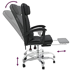 Ergonomic Office Chair, High Back Chair, Massage Reclining Office Chair Black Faux Leather Suitable for Home Office