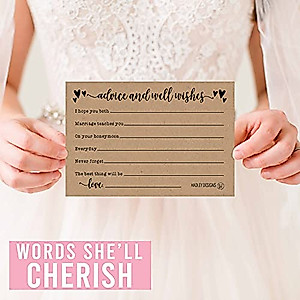 50 Wedding Advice Cards For Bride and Groom, Wedding Card Boxes For Reception, Wedding Guest Book Alternative, Rustic Bridal Shower Games For Guests Wedding Games For Guests Advice For The Bride Cards