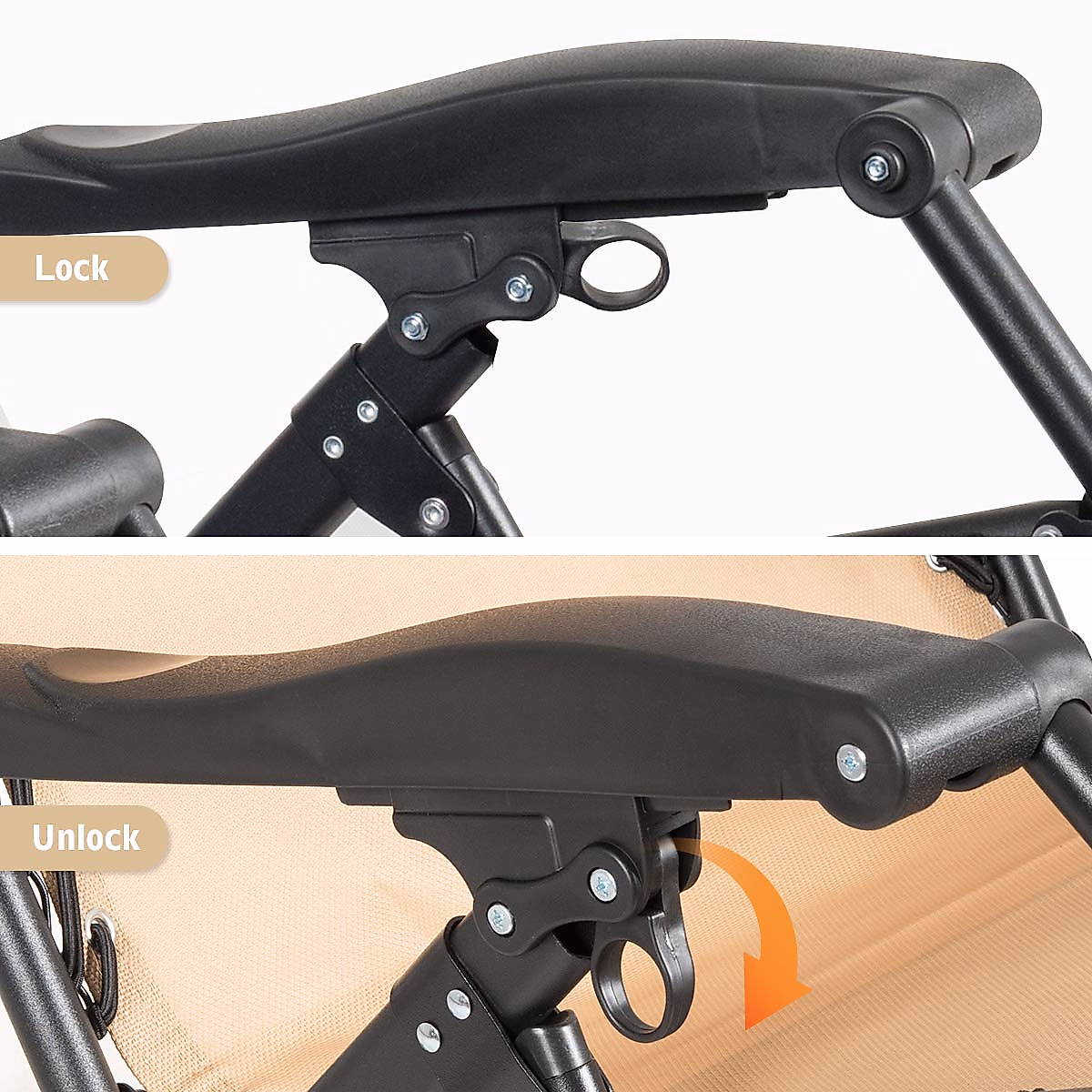 Goplus Zero Gravity Chairs, X-Large Outdoor Lounge Lawn Chair with Cup Holder & Detachable Headrest, Adjustable Folding Patio Recliner for Pool Porch Deck Oversize (Beige)