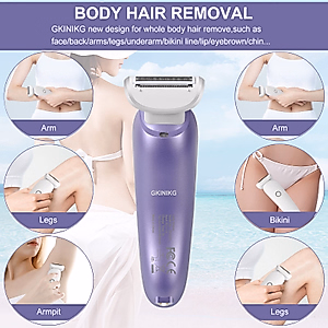 Electric Razors for Women Electric Shaver for Women Bikini Trimmer Womens Electric Razor Painless Body Hair Removal for Legs Arm Underarms Pubic Wet&Dry IPX7 Waterproof Rechargeable with Stand