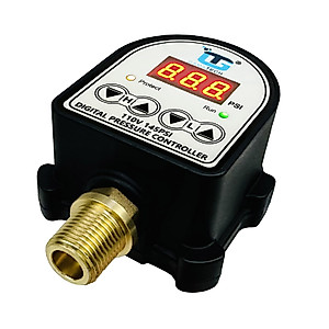 GamaTech Pressure Switch for Water Pump and Air Pump, Digital Adjustable Pressure Controller, 110V, 0-145 Psi, 1/2" Male Npt
