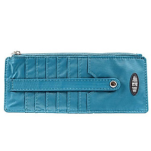 Big Skinny Women's Jaguar Credit Card Slim Wallet, Holds Up to 25 Cards, Ocean Blue , 3.5" X 7.6"