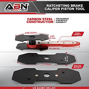 ABN Ratcheting Caliper Piston Tool – 4 in 1 Disc Brake Caliper Compression Tool Universal Brake Caliper Spreader Tool