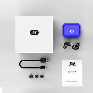 SZSAGO-Bluetooth-5.2-Wireless-Earbuds W5S True Wireless in-Ear Earphones with USB C Metal Charging case, IPX7 Waterproof Stereo Headphones,Built-in Mic Headset for iPhone/Samsung (Blue)