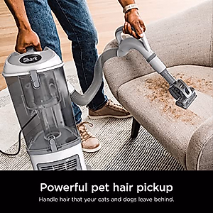 Shark NV356E 31 Navigator Lift-Away Professional Upright Vacuum with Swivel Steering, HEPA Filter, XL Dust Cup, Pet Power, Dusting Brush, and Crevice Tool, Perfect for Pet Hair, White/Silver
