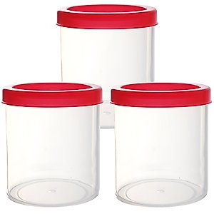 Youngever 3 Pack Plastic Condiment Containers, Sauce Containers with Lid, Plastic Salad Dressing Container (3.5oz)