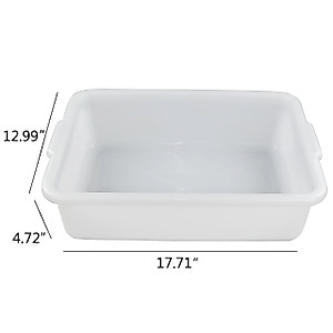 Morcte 3-Pack 13 L Commercial Bus Box, Plastic Bus Tub/Wash Basin, White