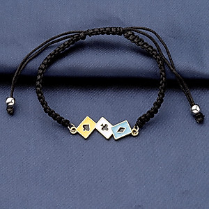 SEIRAA Gamblers Lucky Casino Bracelet Playing Cards Gift for Poker lovers (Playing Cards Bracelet)