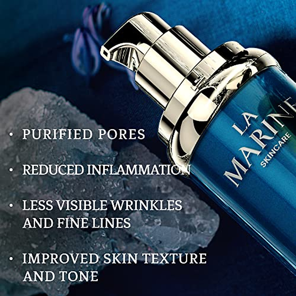 Pearl Retinol Serum - Anti Aging Treatment for Face - Vitamin C & E, Hydrolyzed Pearl and Jellyfish Extract - Reducecs Wrinkles, Fine Lines, Dark Spots, Age Spots, Sun Spots - LaMarine Skincare, 1oz