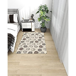 Thanksgiving Bohemia Area Rug 2'7"x5',Outdoor Indoor Small Carpet Runner for Teen Girls Boys Bedroom,Living Room,Bathroom,Classroom,Office,Kitchen,Washable Area+Rug Autumn Black Dot Plaid Pumpkins