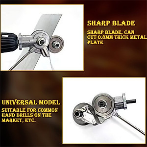Metal Drill Bit Attachment New 2022 Electric Drill Scissors Electric Drill Cutter Attachment Electric Drill Cutter Secure And Durable Metal Cutting (Metal) Drill Bit Attachment (Silver, One Size)
