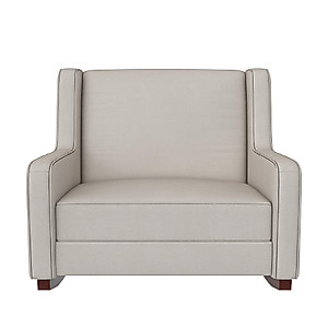 Baby Relax Hadley Upholstered Double Rocker Chair, Beige Microfiber