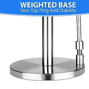 Paper Towel Holder Stand Stainless Steel Easy Tear Paper Towel Holder with Adjustable Spring Arm for Kitchen Bathroom
