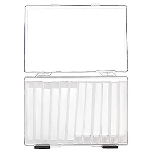 Flip Top Storage System Box | 12 Clear Plastic Organizing Containers | 6.25in x 4in x 1.4in