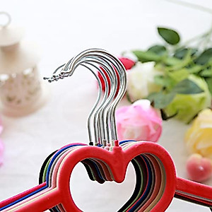 EYHLKM 10 Pieces Colorful Velvet Clothes Hangers Loving Heart Velvet Coat Hanger Non-Slip Heart-Shaped Multifunction Hangers ( Color : White-Dinosaur Doodle4 )