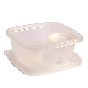 COMPAC HOME Take A Dip3 Deep Side Clear Food Storage Container - Divided Food Storage Containers with Lids - Microwave and Dishwasher Safe