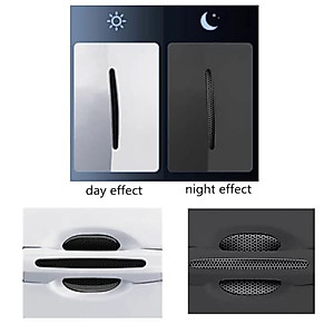 HUARXUNEG 8pcs Car Door Handle Scratched Protective Film Side Stick Scratched Door Protector Film Car Door Handle Reflective Strip Sticker Suitable for Most Car Models Black Honeycomb Pattern