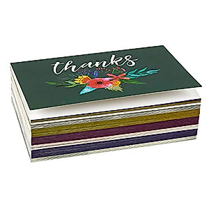 48 Pack Floral Thank You Cards with Envelopes, Blank Thank You Greeting Notes Bulk Box for Baby Shower, Bridal Shower, Graduation, Birthday & Wedding, 4x6 in