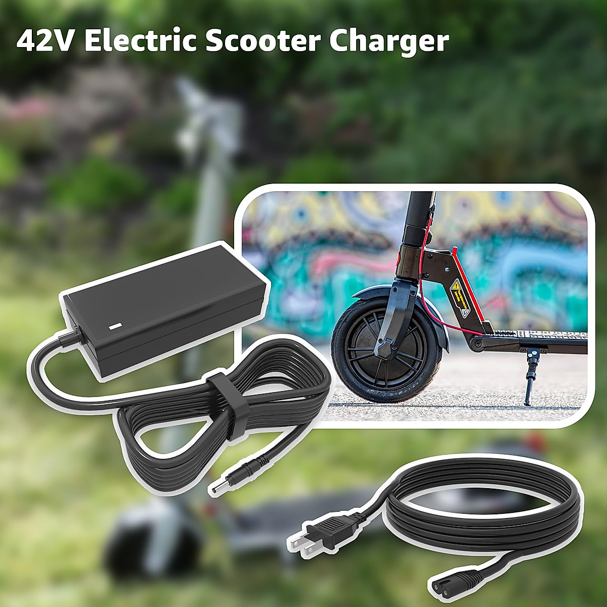 42V 2A Electric Scooter Charger Compatible with GOTRAX GXL V2, G2, G3, G4, Apex, Glider, XR Elite, XR Ultra Compatible with Most 36 Volt Electric Scooter
