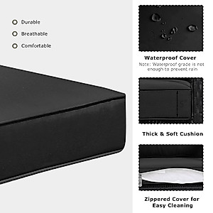 Tangkula Wicker Rocking Chair, Outdoor Glider Rattan Rocker Chair with Heavy-Duty Steel Frame, Patio Wicker Furniture Seat with 5” Thick Cushion for Garden, Porch, Backyard, Poolside (1, Black)