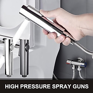 Adjustable Pressure Handheld Bidet Sprayer Set For Toilet ABS Diaper With Spring Hose Simple Installation