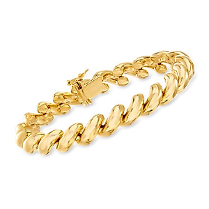 Ross-Simons Italian 18kt Gold Over Sterling Silver San Marco Bracelet. 8.25 inches
