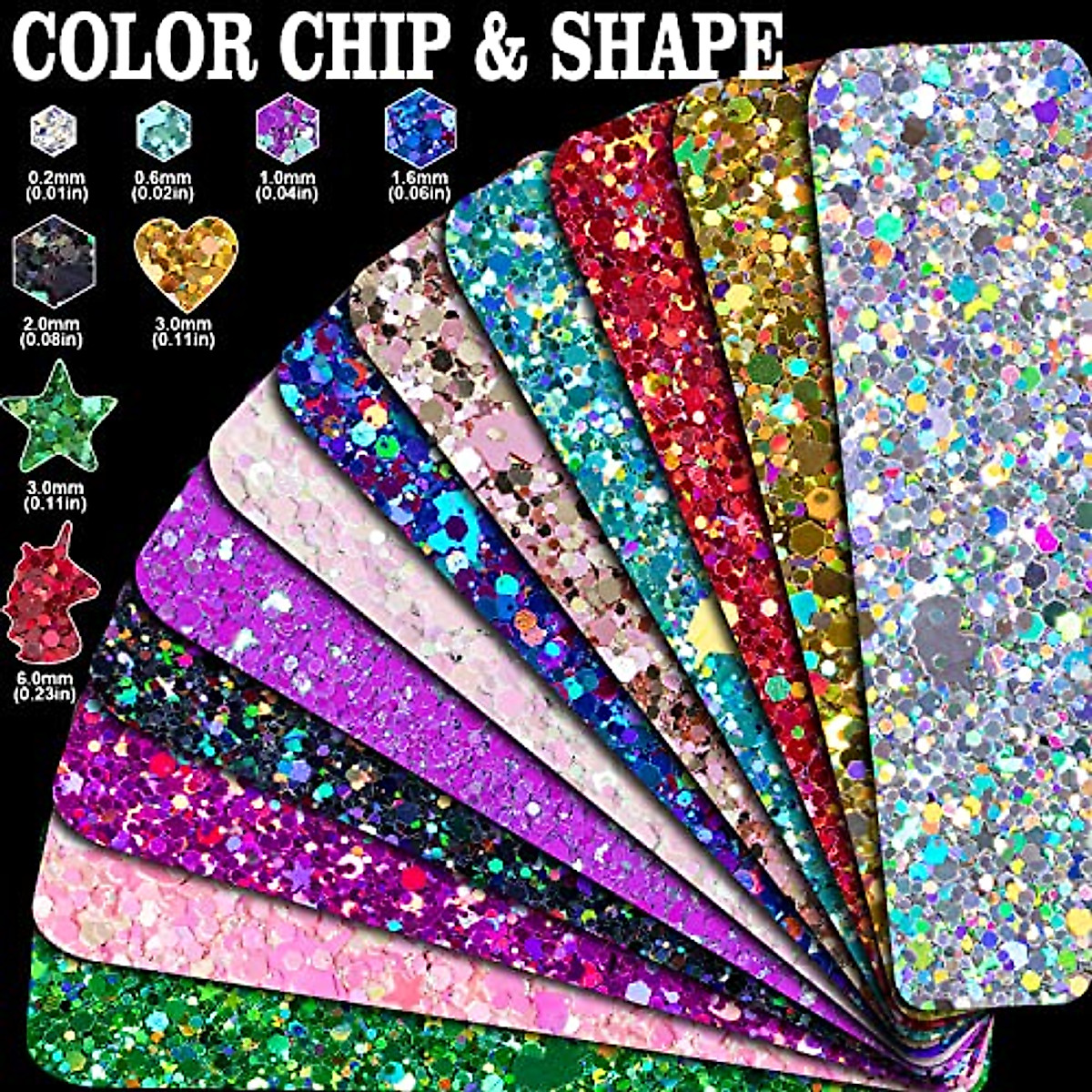 Holographic Chunky Glitter 50g Pink Body Glitter with Multi-Shapes 50g/1.76oz Sparkle Glitter for Body Face Eye Hair Makeup Glitter for Resin Project+Quick Dry Makeup Glue