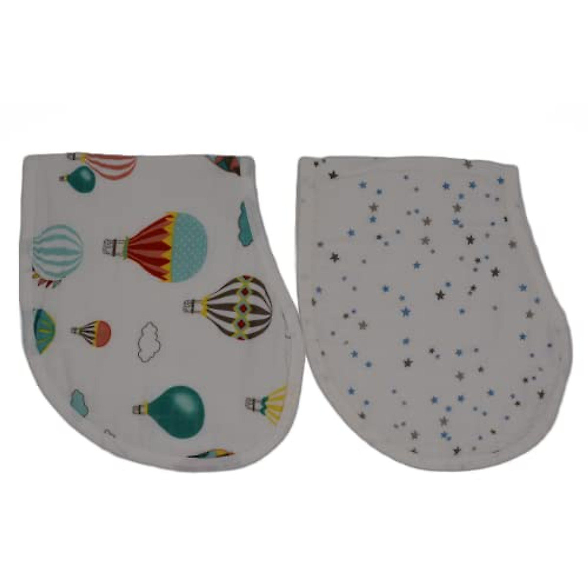 JAXMAN COLLECTION Muslin Burp Cloth for Boys & Girls, 70% Bamboo / 30% Cotton Washcloth, Face Towel, Burp Cloth, Unisex (Hot Air Balloon/Stars)