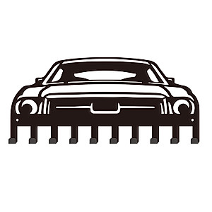 SUPERDANT Key Holder Car Theme Wall Mounted Key Hooks for Wall Decorative with 10 Hooks Black Metal Key Organizer Rack Hanger for Entryway Front Door Hallway Office Man Cave Decor