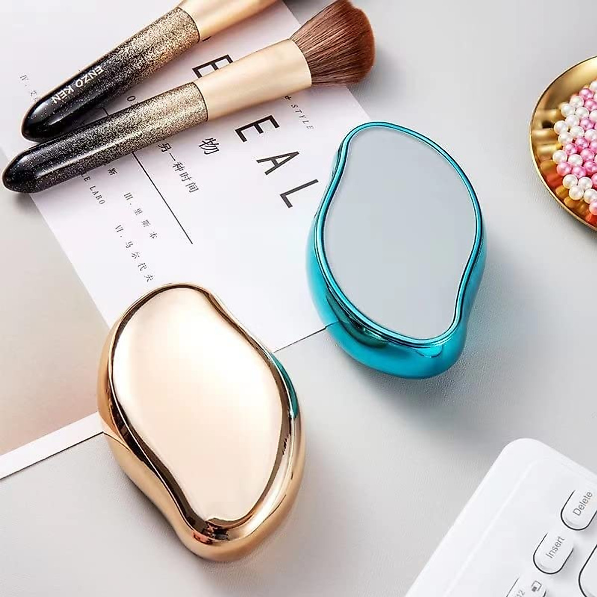 Bleam Crystal Hair Eraser, Crystal Hair Remover for Women and Men, Painless Exfoliation Magic Crystal Hair Remover Crystal Smooth Hair Remover for Legs (Rose Gold)