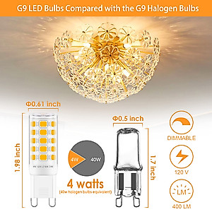 Sailstar G9 LED Bulb Dimmable 2700K Warm White 10 Pack, T4 G9 4W Replacement for 40 Watts Halogen, Ceramic Bi Pin Base, 120V 400 Lumen 360°Beam Angle, G9 Light Bulbs for Chandelier
