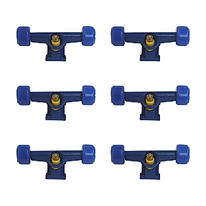 EBCO 6Pcs Fingerboards Skateboards Parts Spacer Trucks & 12 Bearing Wheels Blue - 32mm Width
