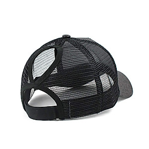 Shallow Ball Caps Men Trucker Buns Hat Messy Unisex Visor Baseball Glitter Plain Cap Ponytail Baseball Caps Black