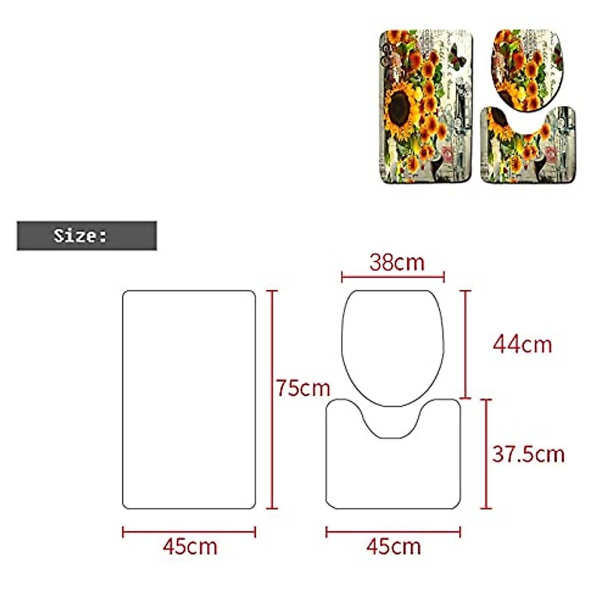 CERYUEE Basketball Shower Curtain Sets with Rugs 4 Piece Bath Curtains Bathroom Decor with Toilet Lid Cover, 72"x72"