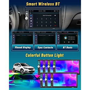 Hikity Single Din Car Stereo 7 Inch Touchscreen with Apple Carplay Android Auto Bluetooth 5.1, Car Audio Receiver with Mirror Link FM Radio SWC USB AUX TF Card and 12LED Backup Camera