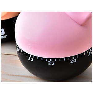 Kitchen Egg Timers,Cute Piggy 0~60 Minutes Mechanical Rotation Timer for Kids