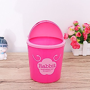 TOYMYTOY Desktop Trash Can Cartoon Animals Wastebasket Rubbish Storage Bin Mini Garbage Organizer (Pink Rabbit)