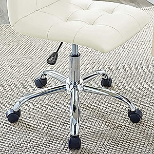 Modway Prim Ribbed Armless Mid Back Swivel Conference Office Chair In White