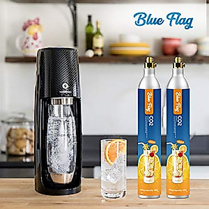 BLUE FLAG 60L Co2 Carbonator Compatible with Sodastream Appliances (Excluding Art, Terra Seltzer Maker), 14.5oz, Set of 2