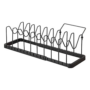 Yamazaki Home Tower Adjustable Lid & Pan Organizer – Kitchen Drawer Storage Shelf Rack.