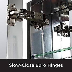 Zenith Aluminum Beveled Mirror Medicine Cabinet, 15 x 26 Inches, Frameless