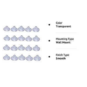 QMseller 18mm/0.7" Furniture Desk Glass Rubber Transparent Anti-Collision Suction Cups Sucker Hanger Pads for Glass Plastic Without Hooks, Pack of 20
