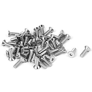 uxcell a16022300ux0165 M3x10mm Hex Socket Flat Head Countersunk Bolts Screw 50pcs (Pack of 50)